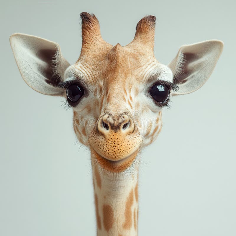 Charming Giraffe Portrait with Endearing Expression and Soft Features ...