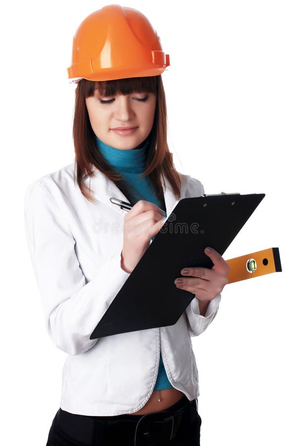 Charming girl the builder stock photo. Image of blue - 12455842