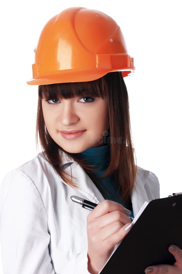 Charming girl the builder stock photo. Image of male - 12466924