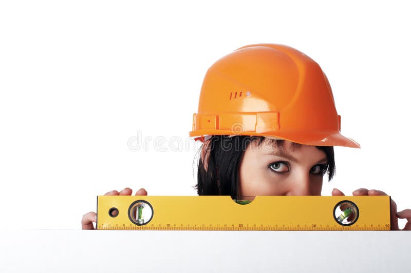 Charming girl the builder stock photo. Image of happy - 12478084