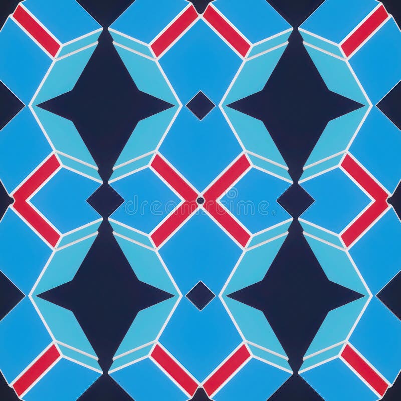 Multi Colored Geometric Shapes and Patterns. 3d Rendering Digital ...