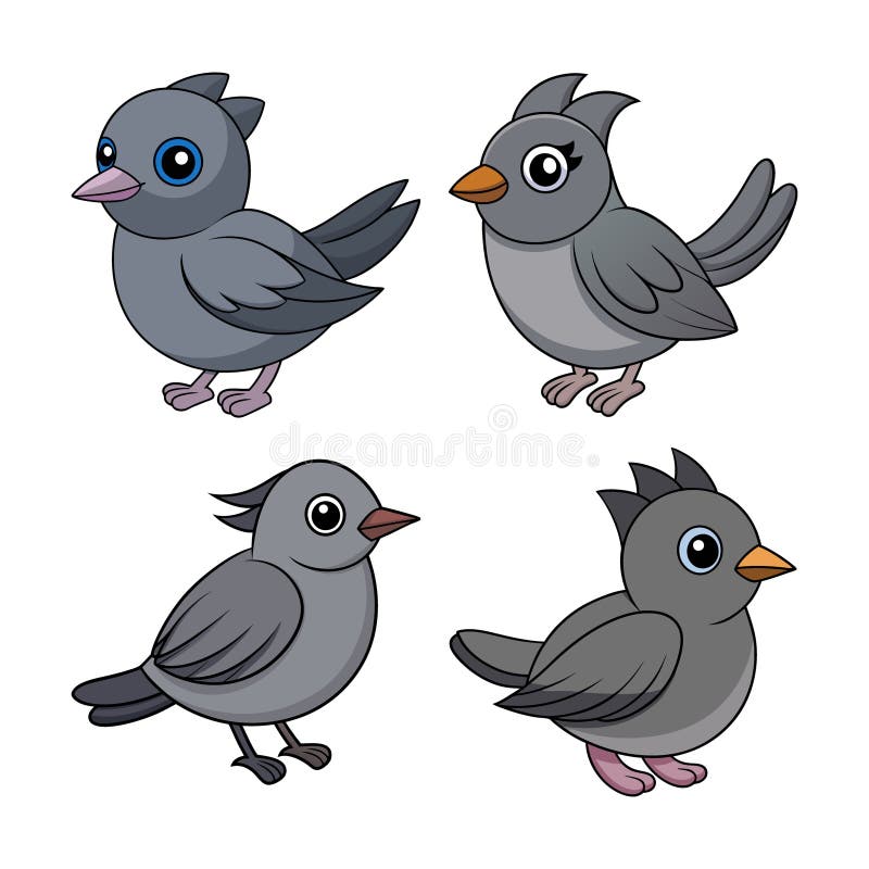 Charming Gray Catbird Artwork Stock Vector - Illustration of bird, elegant: 368773840