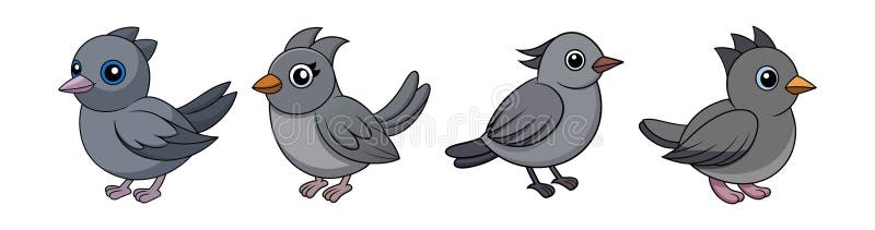 Charming Gray Catbird Artwork Stock Vector - Illustration of catbird, minimal: 368775328