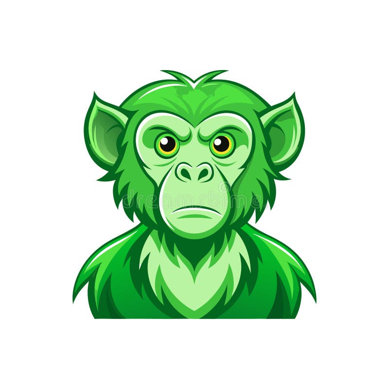 Charming Green Monkey Realistic Artwork Stock Image - Illustration of ...