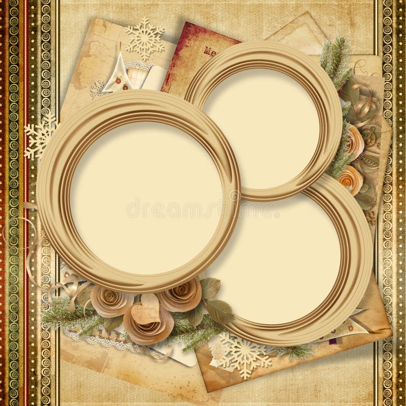 Charming Greeting Card with Frame for a Family Stock Illustration ...