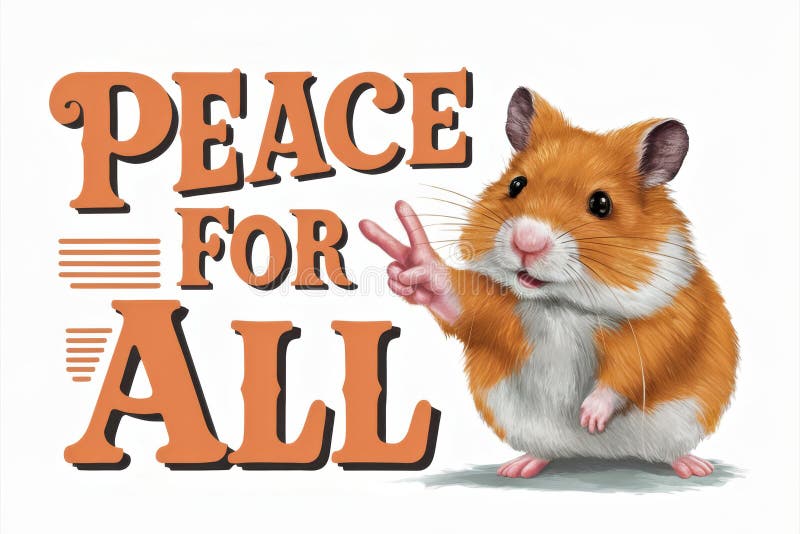 Charming Hamster with Peace Sign Promotes Unity and Positivity in ...