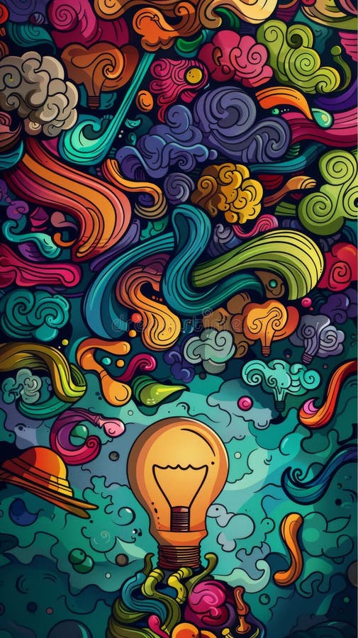 Charming Hand-drawn Cartoon Background Showcasing Conceptual Ideas ...