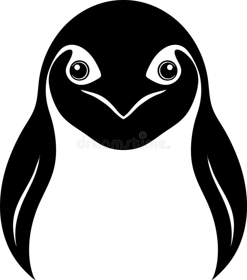 Hand Drawn Penguin Head Silhouette – Perfect for Creative and Animal ...