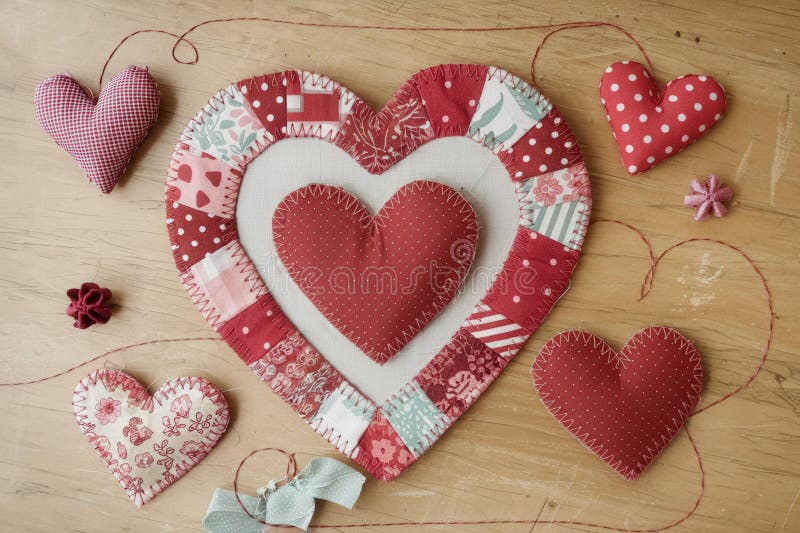 Handmade Patchwork Hearts Rustic Wood - Valentine S Day Decor & Gifts ...