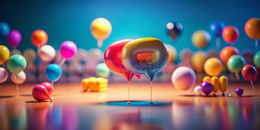 Charming Handwritten Balloon Set with Comic Speech Bubble a TiltShift ...