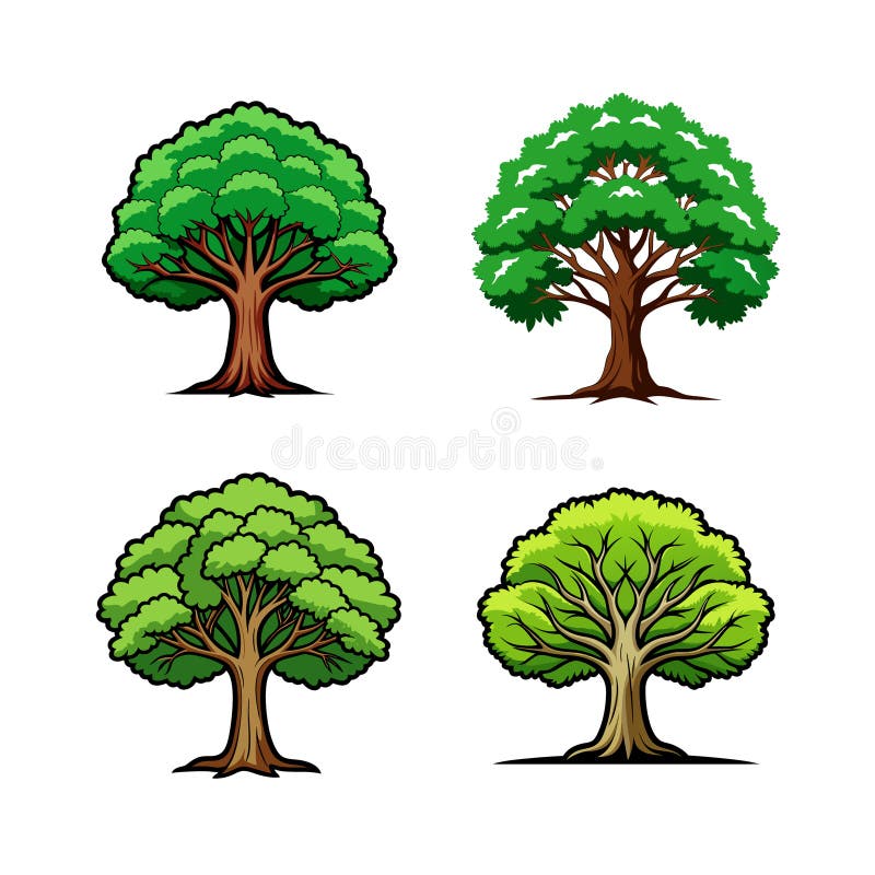 Charming Hickory Tree Graphic Design Stock Vector - Illustration of ...