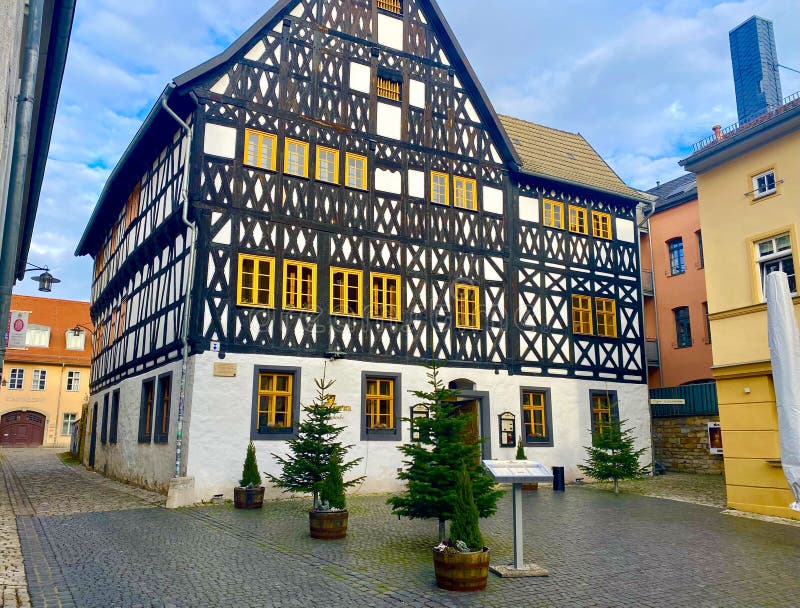 Beautiful Square in the Old Town of Weimar in Germany Editorial ...