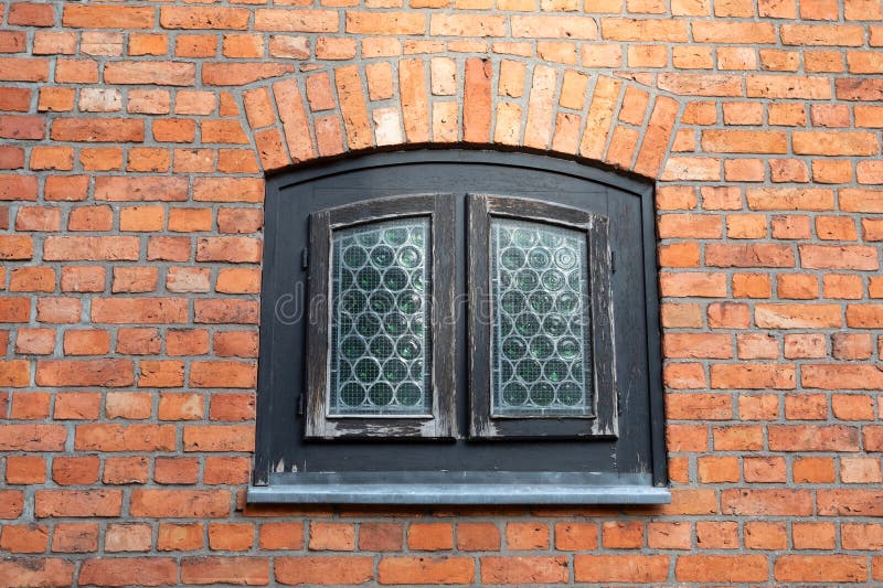 Old Historic Window with Broken Glass and Steel Bars Stock Image ...