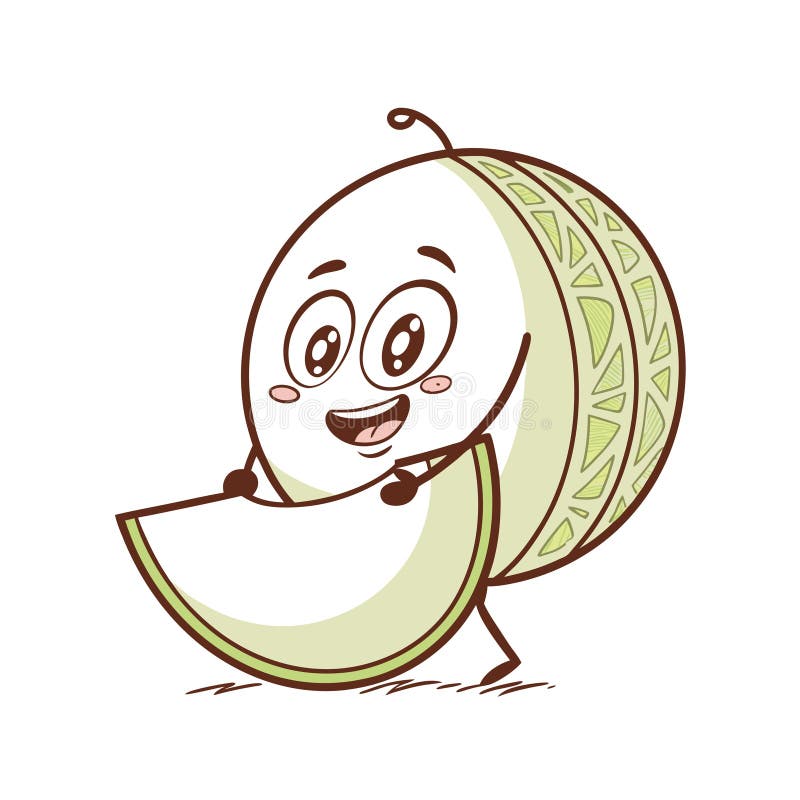 Charming Honeydew Melon Cartoon Character Design Stock Illustration ...