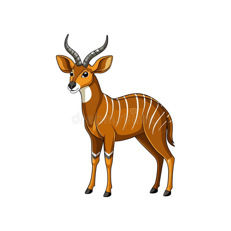 Charming Bushbuck Coloring Illustration Stock Illustration ...