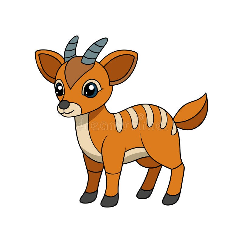 Charming Bushbuck Coloring Illustration Stock Photo - Illustration of ...