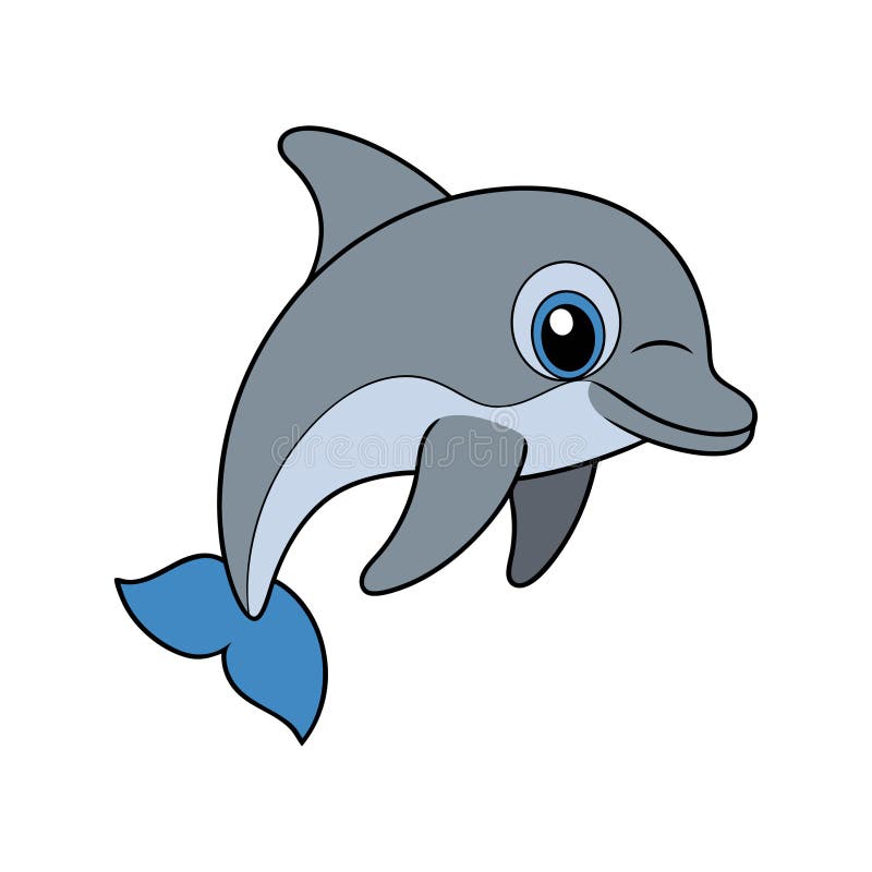 Charming Dusky Dolphin Coloring Illustration Stock Image - Illustration ...