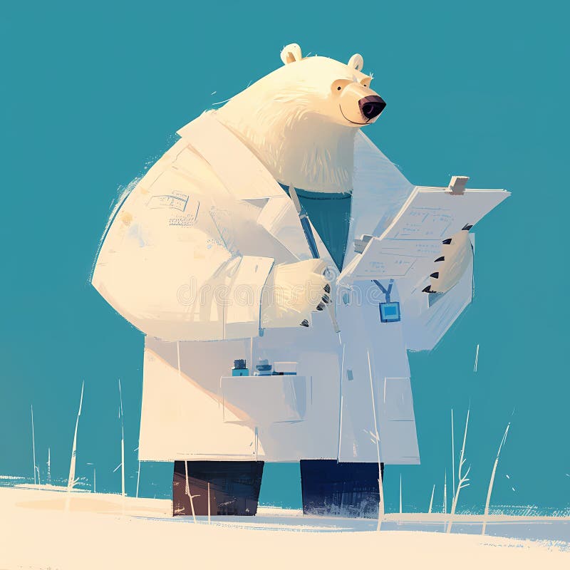 Adorable Bear in a Labcoat - Stock Image Stock Illustration ...