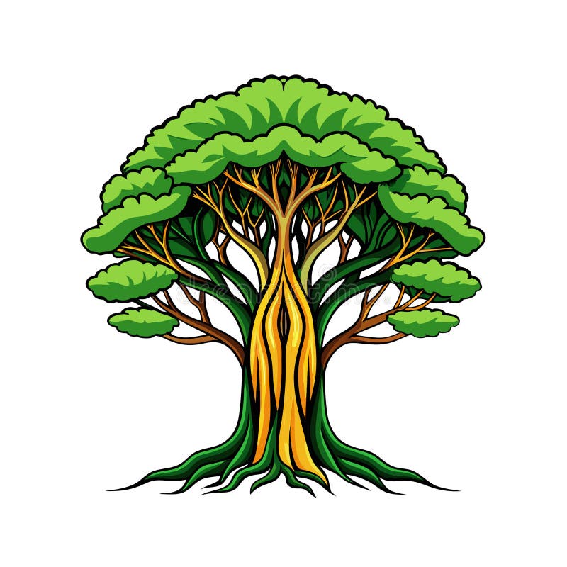 Charming Banyan Tree Illustration Art Stock Illustrations – 8 Charming ...