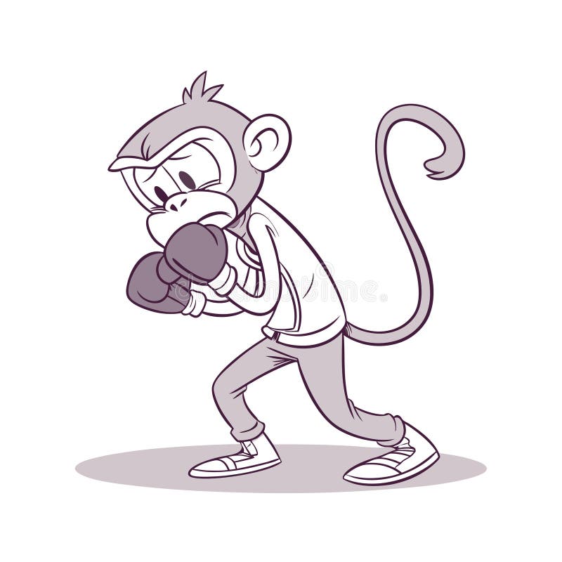 Fragile Monkeys Boxing Match Stock Illustration - Illustration of ...