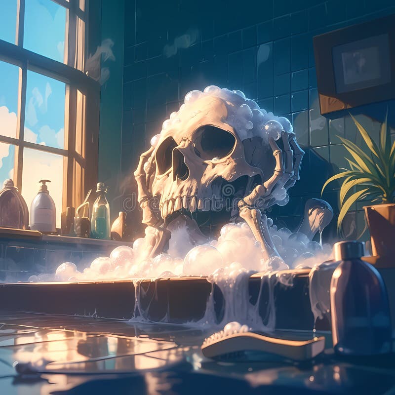 Spooky Soap Suds: a Skeleton S Bath Adventure Stock Illustration ...