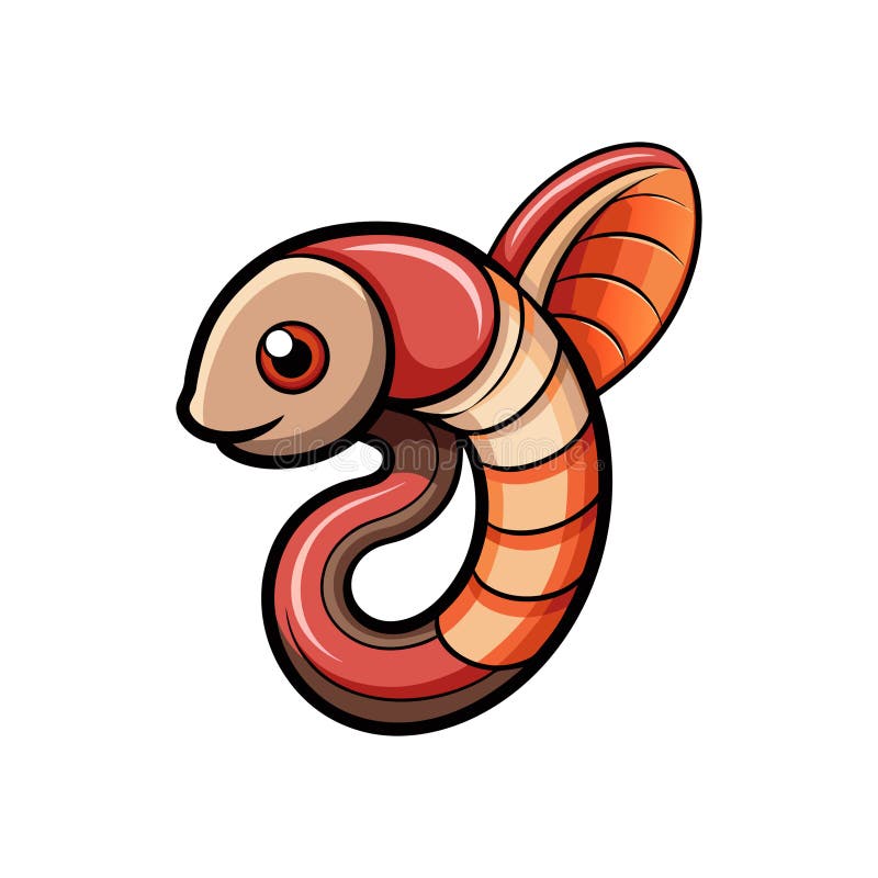 Cartoon Earworm Funny Drawing Stock Vector - Illustration of melody ...