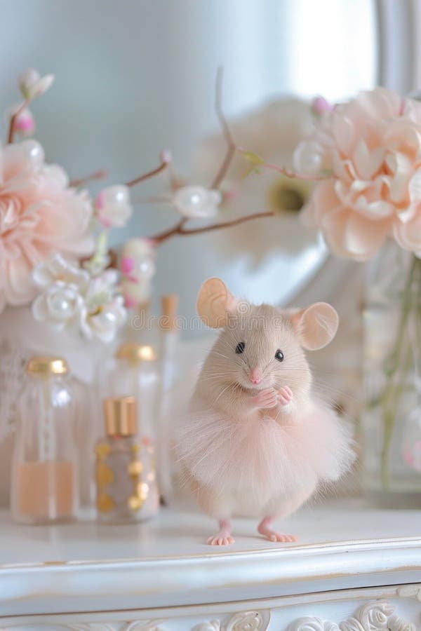 Charming Image of an Adorable Mouse Dressed in a Soft Pink Tutu ...