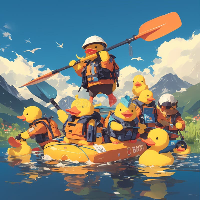 Aqua Adventure with the Duck Brigade Stock Illustration - Illustration ...