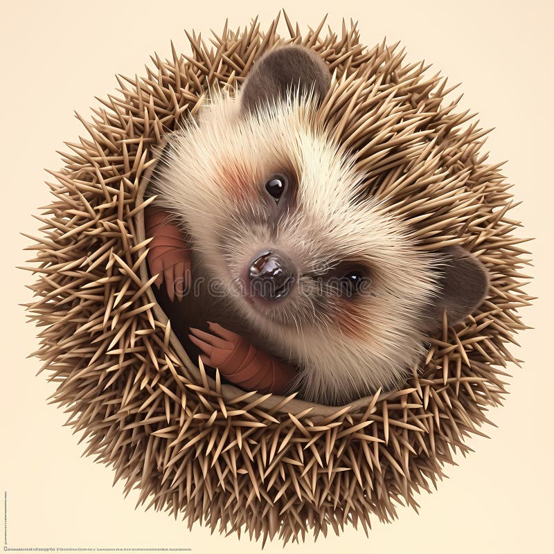 Hedgehog on a Roll: a Cute & Playful Scene Stock Illustration ...