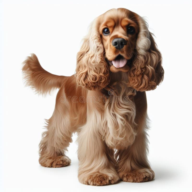 Image of Isolated Cocker Spaniel Against Pure White Background, Ideal ...
