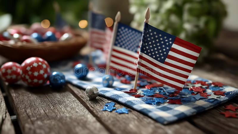 Patriotic Fourth of July Scene Stock Video - Video of gingham, setting ...