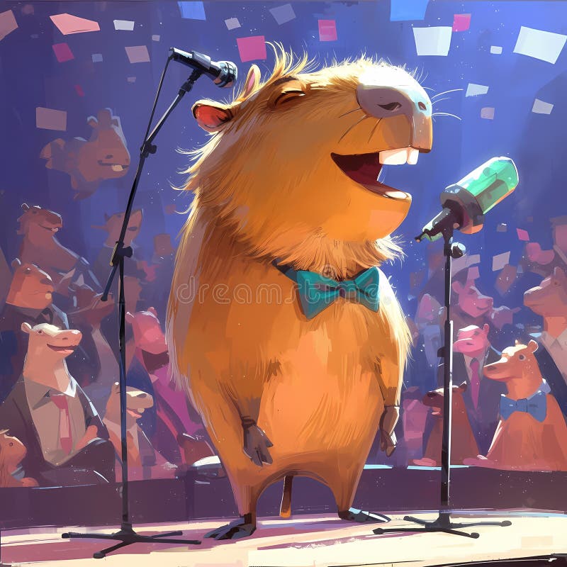 Rodent Rock Star - the Hamster S Performance Stock Illustration ...