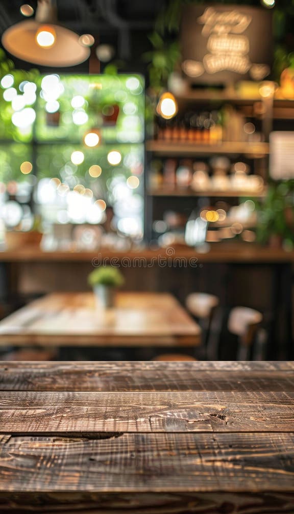 Charming Image of a Vintage Caf with a Blurred Interior and a Focused ...