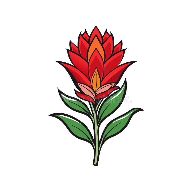 Charming Indian Paintbrush Flower Artwork Stock Illustration ...