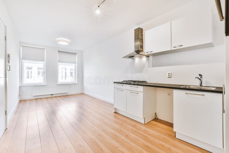 Charming Kitchen Design in Daylight Stock Image - Image of table ...