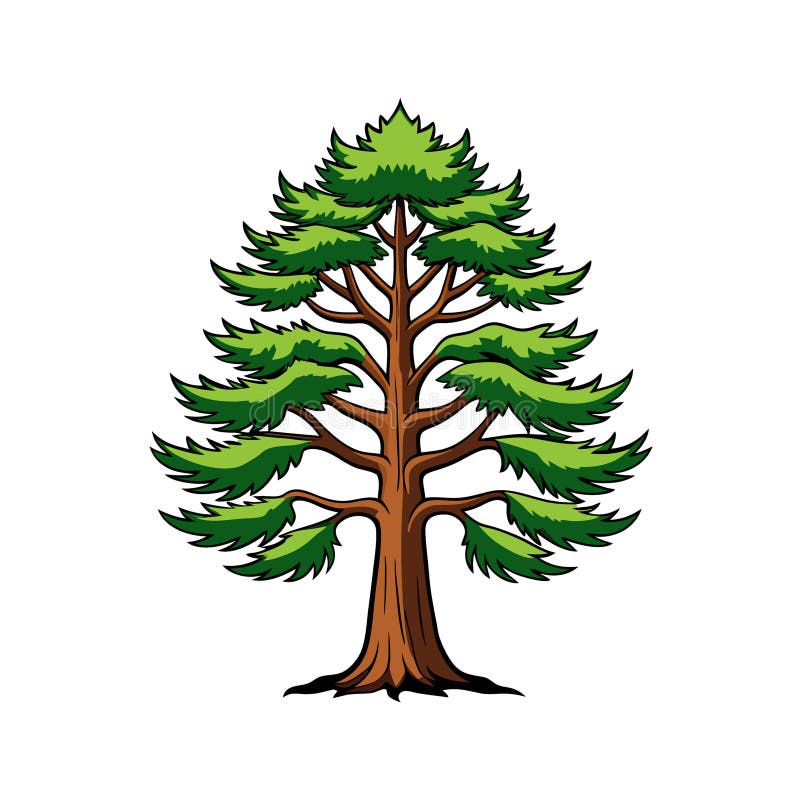 Charming Larch Tree Illustration Art Stock Image - Illustration of ...