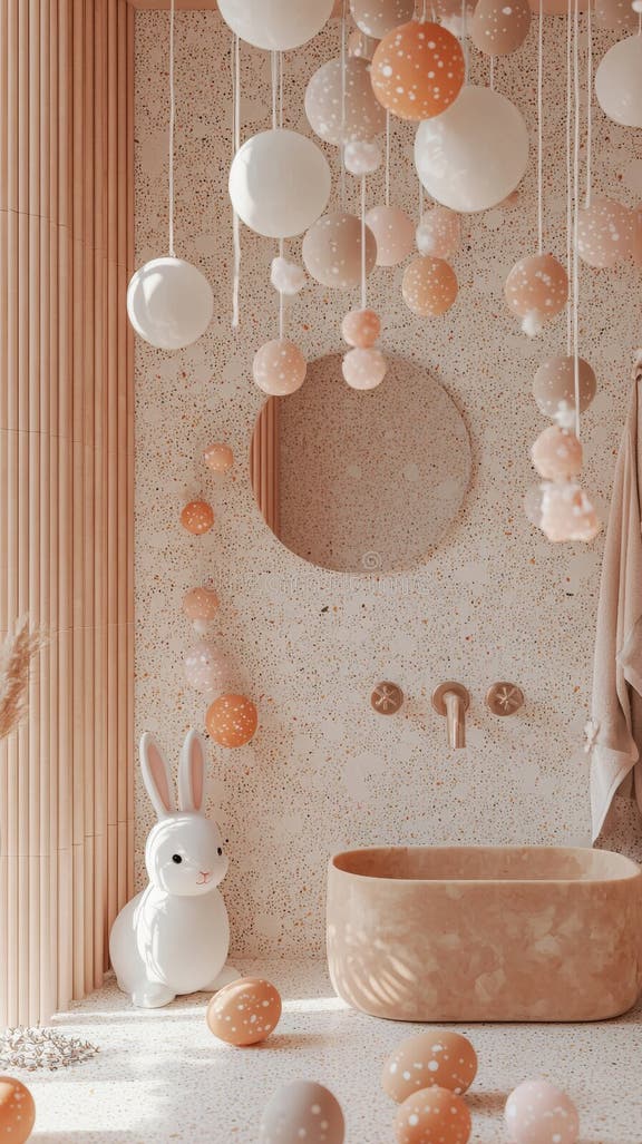 Charming and Light-filled Bathroom with Subtle Easter Decor Featuring ...
