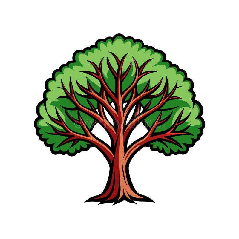 Charming Locust Tree Illustration Art Stock Image - Illustration of ...