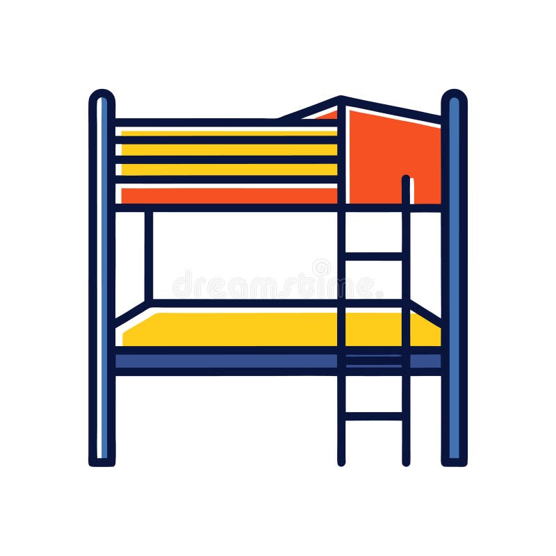 Charming Loft Bed Visual stock illustration. Illustration of simplicity ...