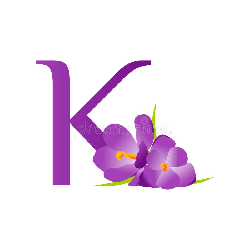 Charming Logo Design Initial K Flower Stock Vector - Illustration of ...