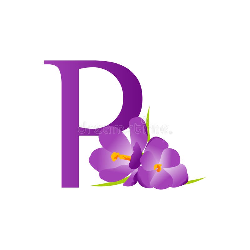 Charming Logo Design Initial P Flower Stock Vector - Illustration of ...