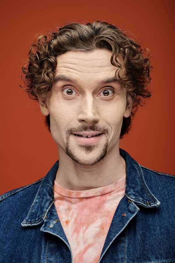 A Charming Man Showcases His Emotions Stock Image - Image of ...