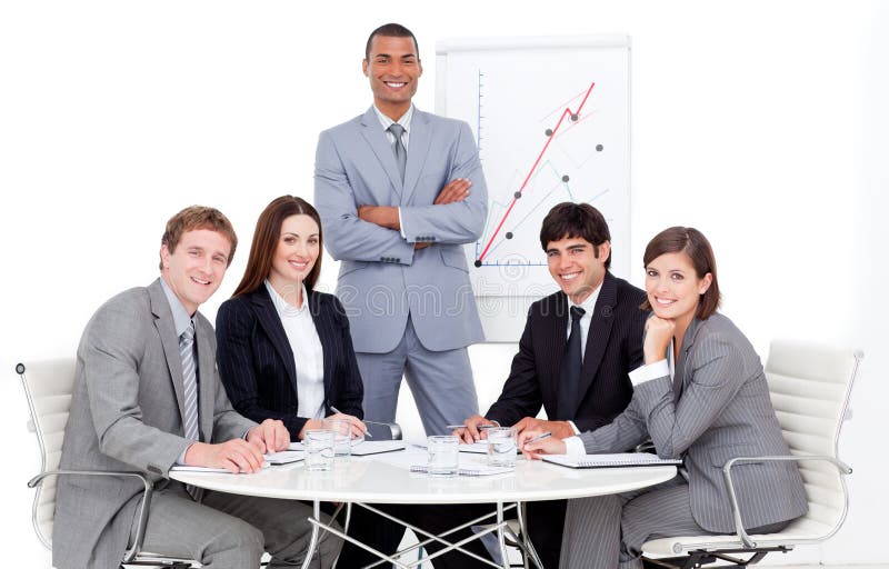 Charming Manager Giving a Presentation Stock Photo - Image of ...