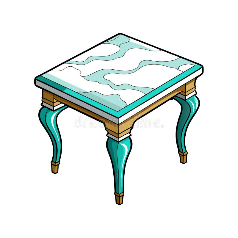 Charming Marble Top Table Visual Stock Illustration - Illustration of ...