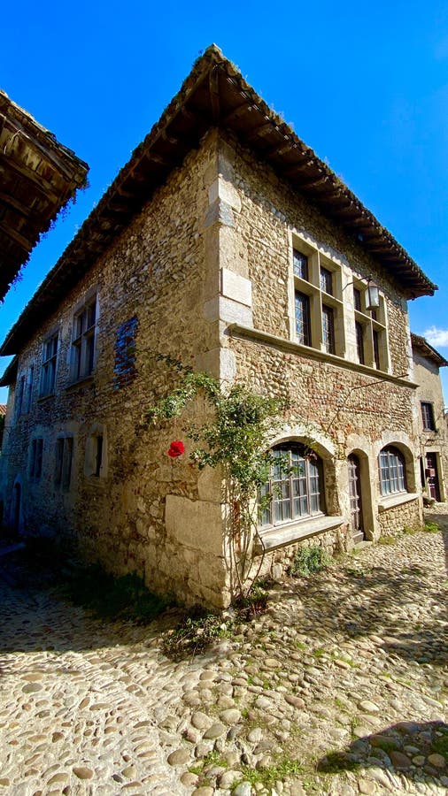 The Charming Medieval Village of Perouges in France Stock Photo - Image ...