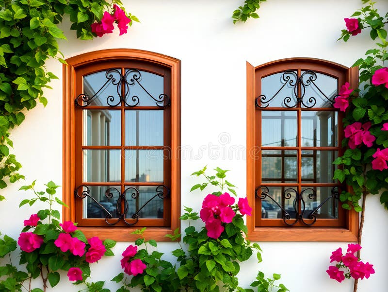 Charming Mediterranean Windows with Floral Decor – Elegant ...