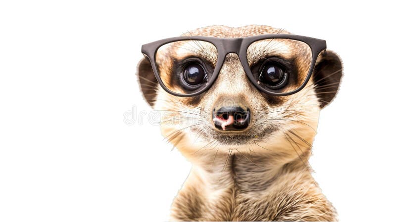 Curious Meerkat with Big Eyes Sporting Trendy Glasses Showcases ...