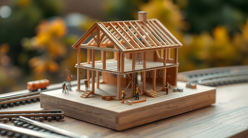 Miniature Construction Site - a Tiny World of Building Dreams Stock ...