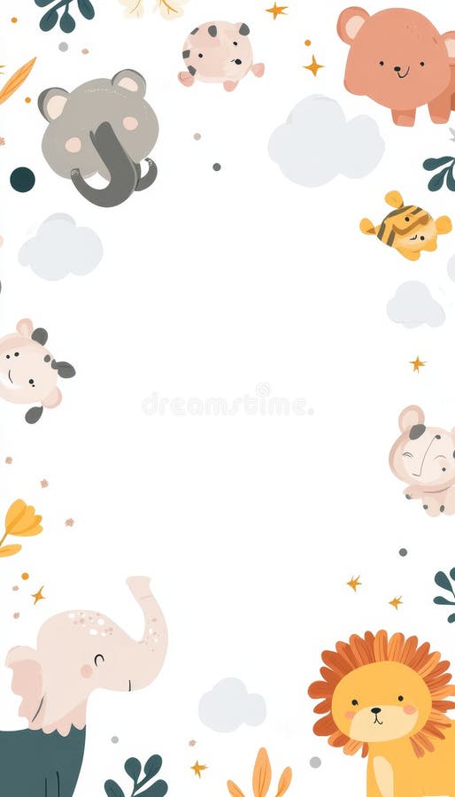 Charming Minimalist Kindergarten Name Card Design Stock Illustrations ...