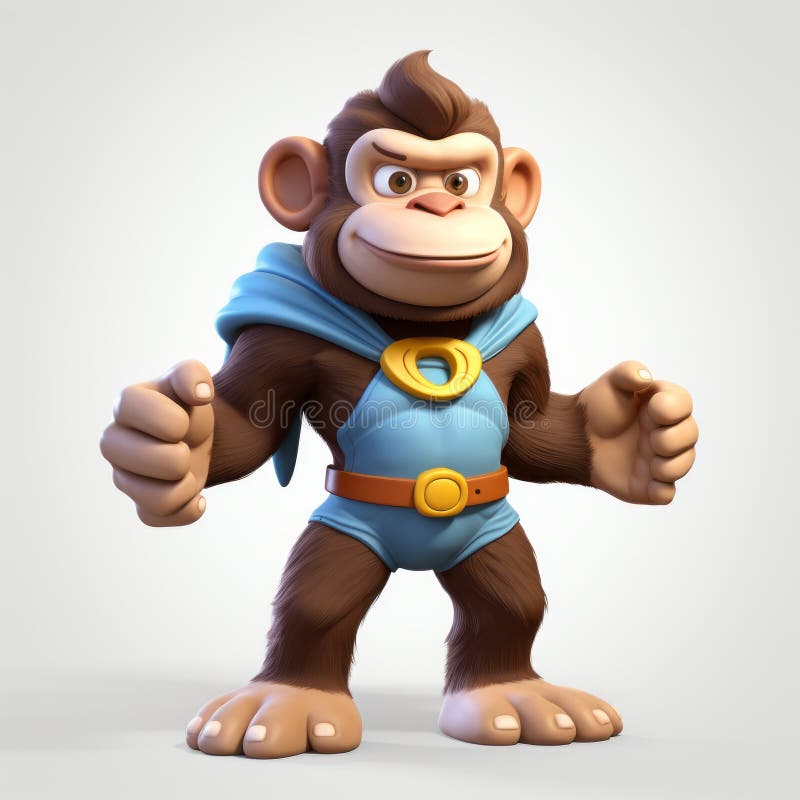 Charming Monkey Avatar for Smash Bros 3d Render with Tonal Sharpness ...